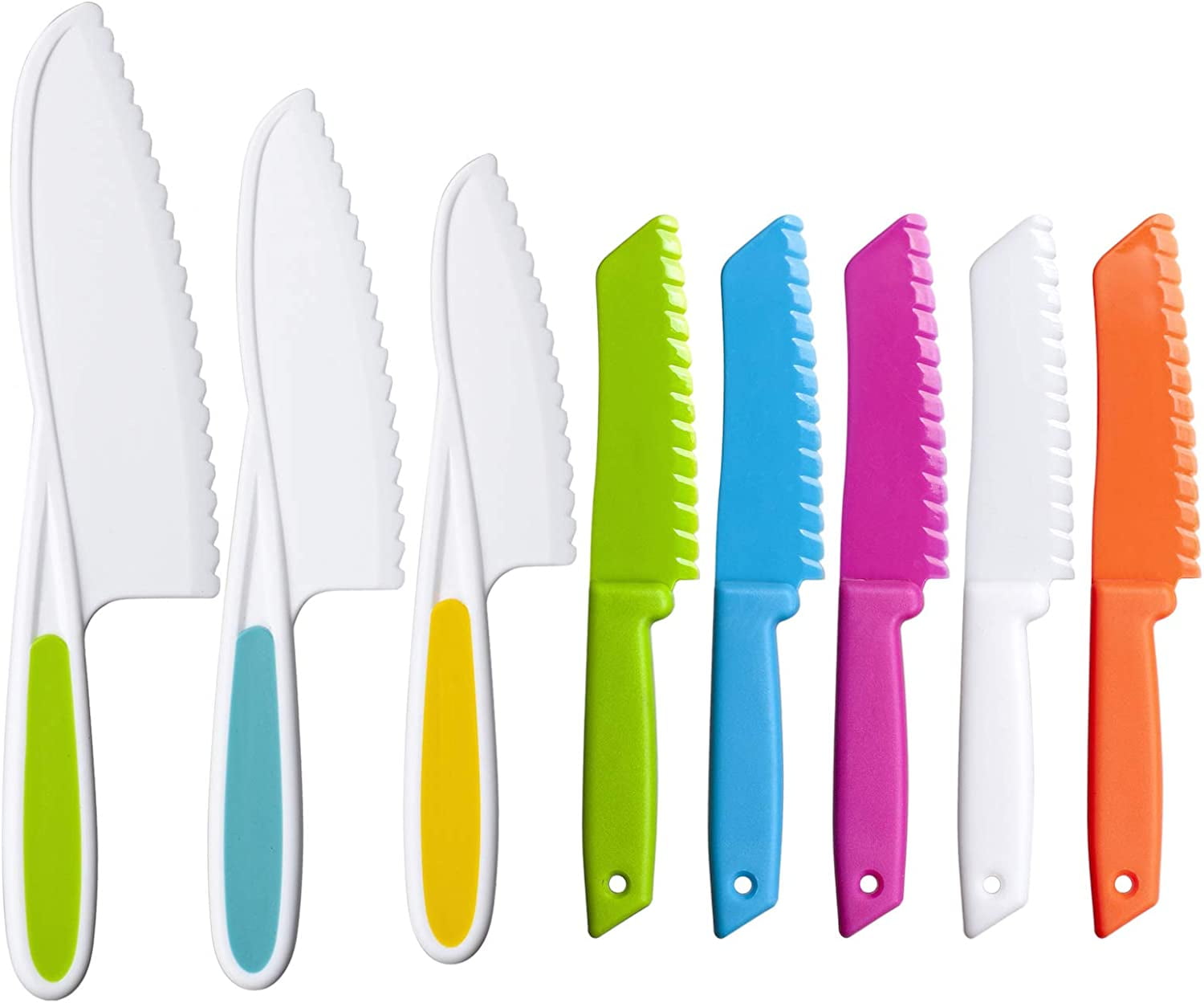 8 Pieces Kids Kitchen Knife Set Plastic Knife - Kids Chef Nylon Knives ...