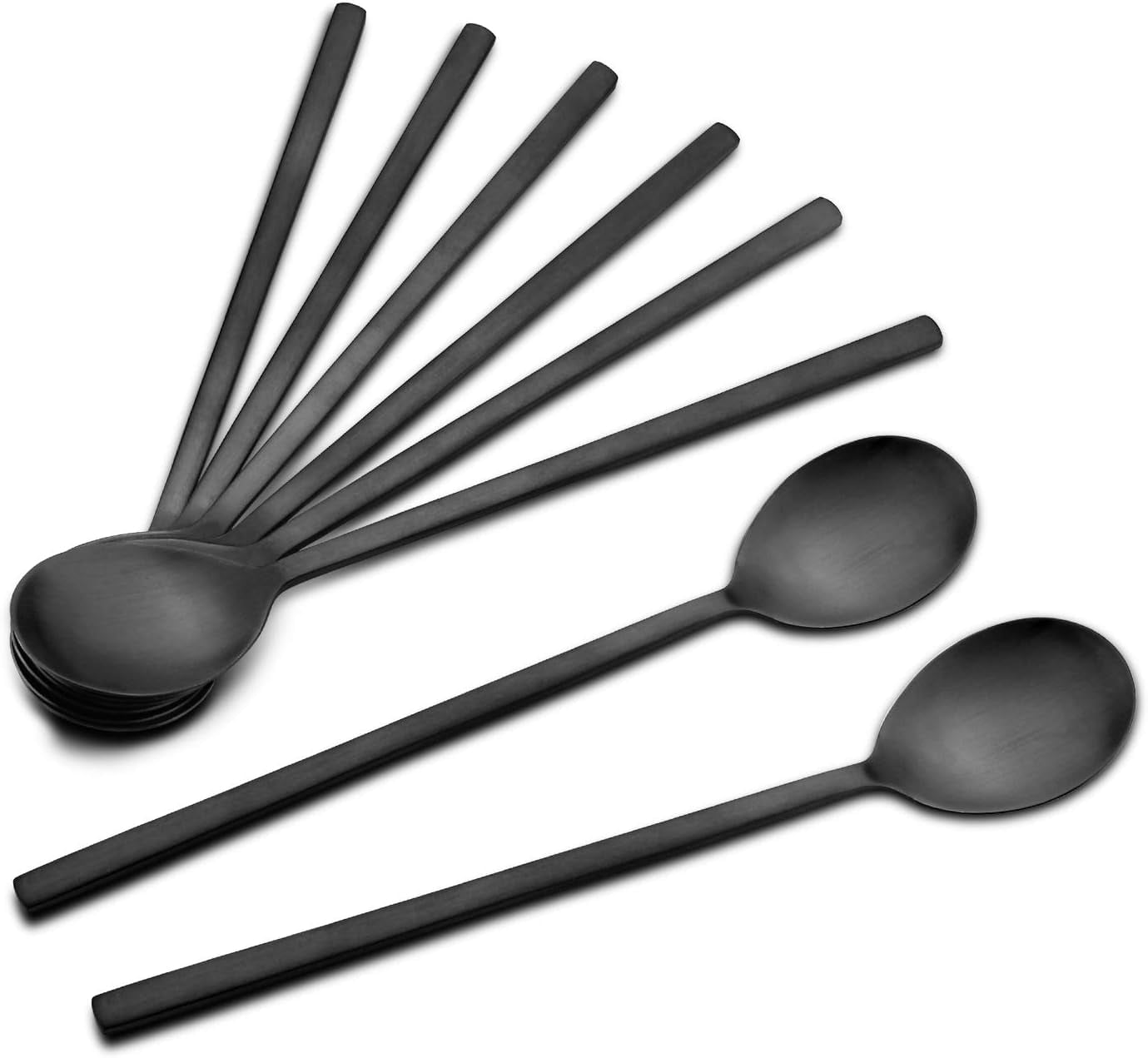 8 Pieces Korean Spoons, 8.5 Inch Stainless Steel Table Soup Spoons with ...