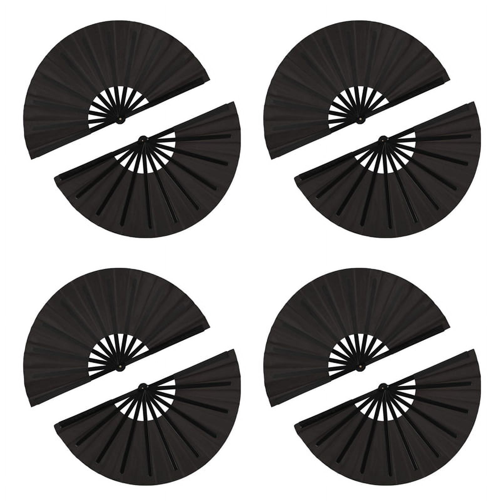 8 Pieces Large Folding Fan Nylon Cloth Handheld Folding Fan Chinese Tai ...
