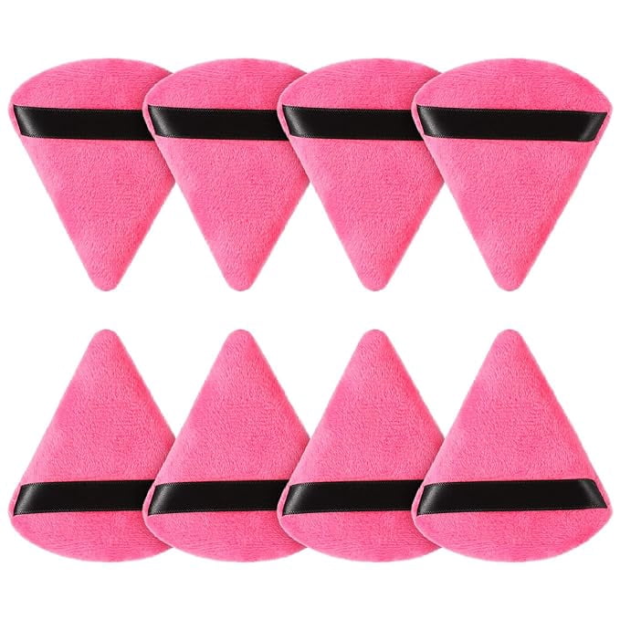 8 Pieces Large Powder Puff Triangle Face Makeup Cotton Sponge for Loose ...