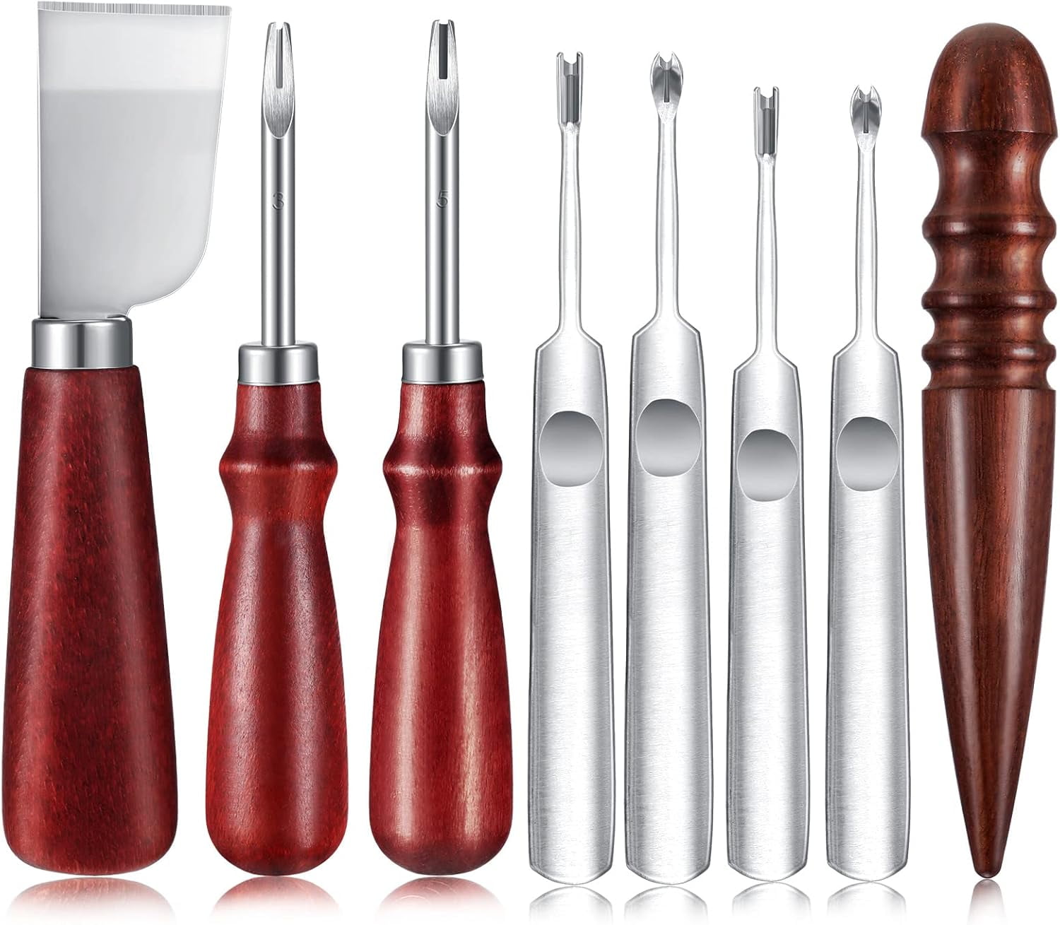 8 Pieces Leather Knife Set, Including Leather Edge Beveler Groover ...
