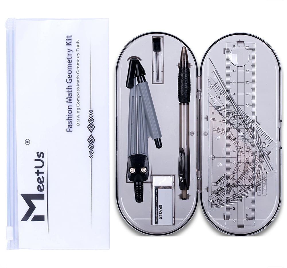 8 Pieces Math Geometry Kit Set Student Supplies with Shatterproof ...