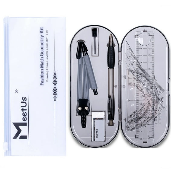 8 Pieces Math Geometry Kit Set Student Supplies with Shatterproof ...