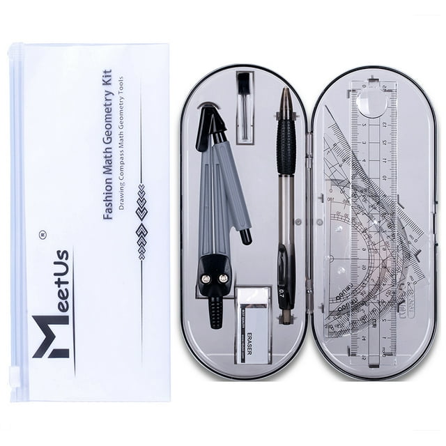 8 Pieces Math Geometry Kit Set Student Supplies with Shatterproof ...