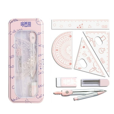 Math Geometry Kit Set, Student Supplies Drawing Compass Includes Rulers ...