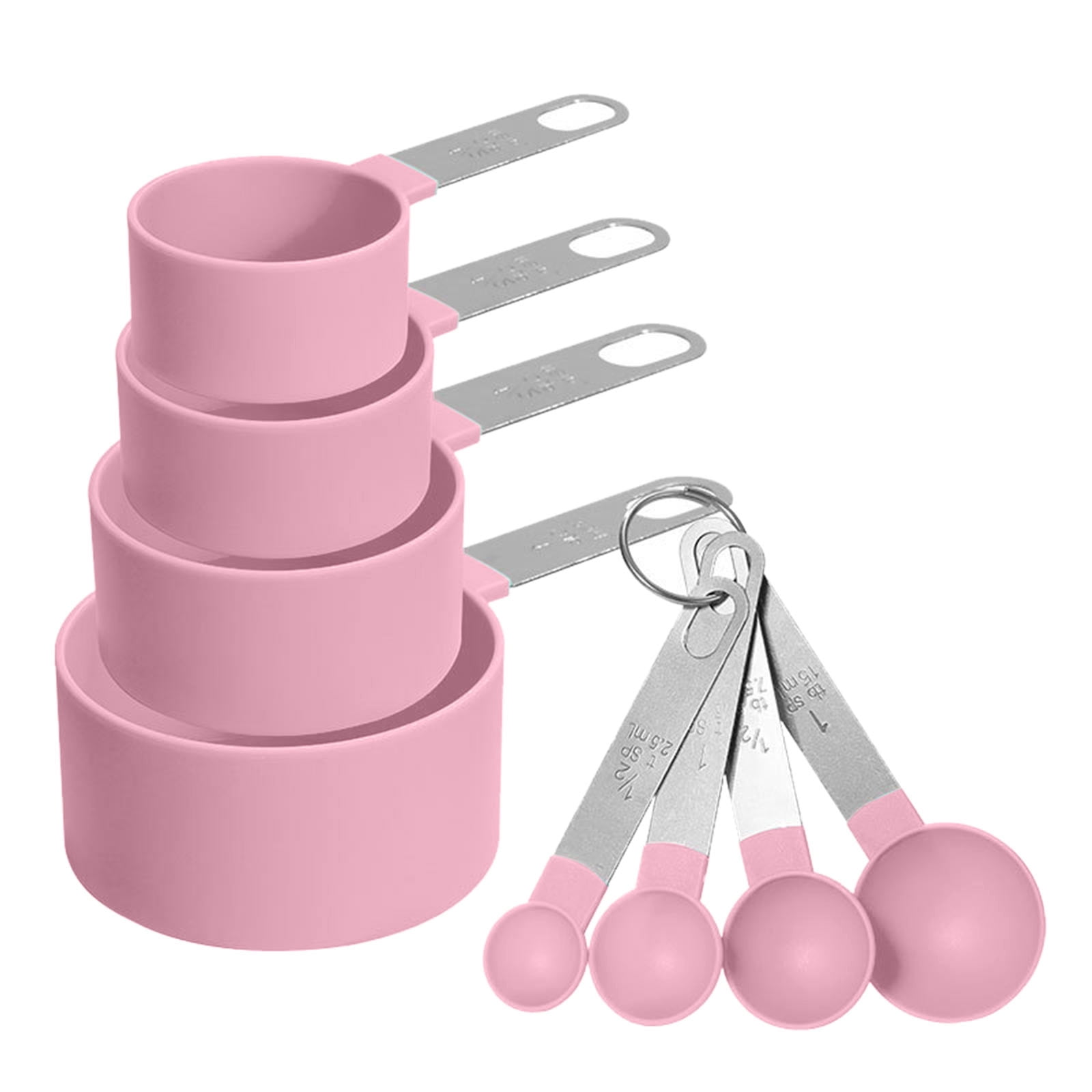 8 Pieces Measuring Cups And Spoons Set Nesting Measuring Cups With ...