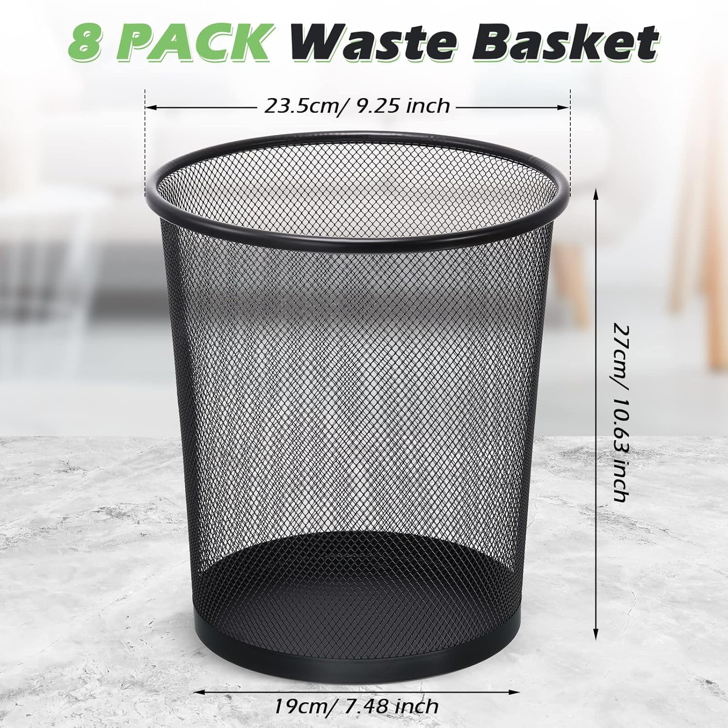 8 Pieces Mesh Trash Can Round Mesh Waste Basket Mesh Garbage Bin 3 ...