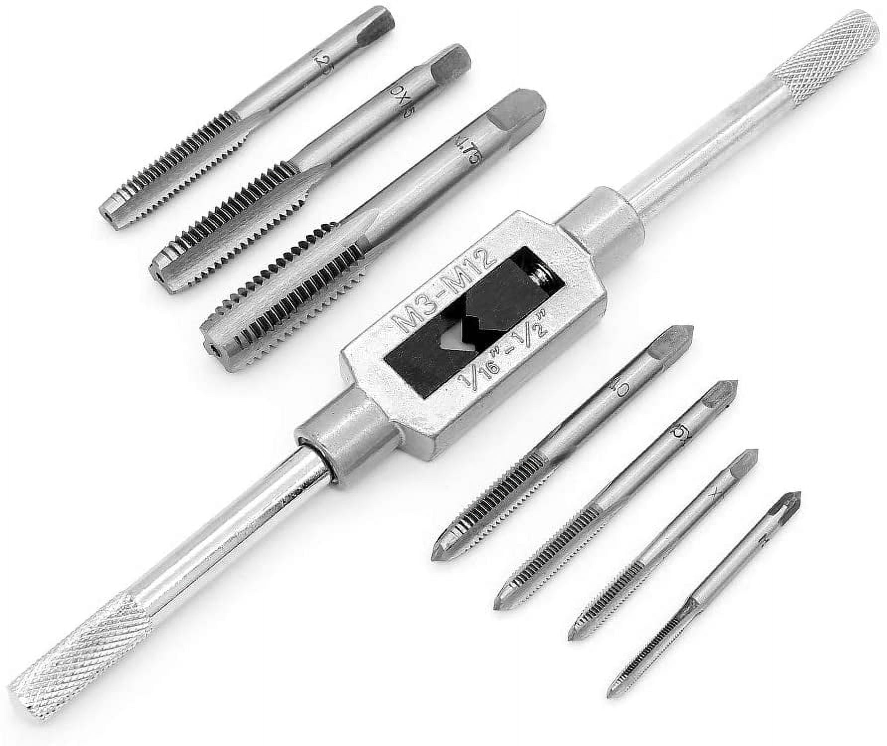 8 Pieces Metric Tap Set - Adjustable Hand Metric Thread Tap Tap With Wrench - M3 M4 M5 M6 M8 M10 ...