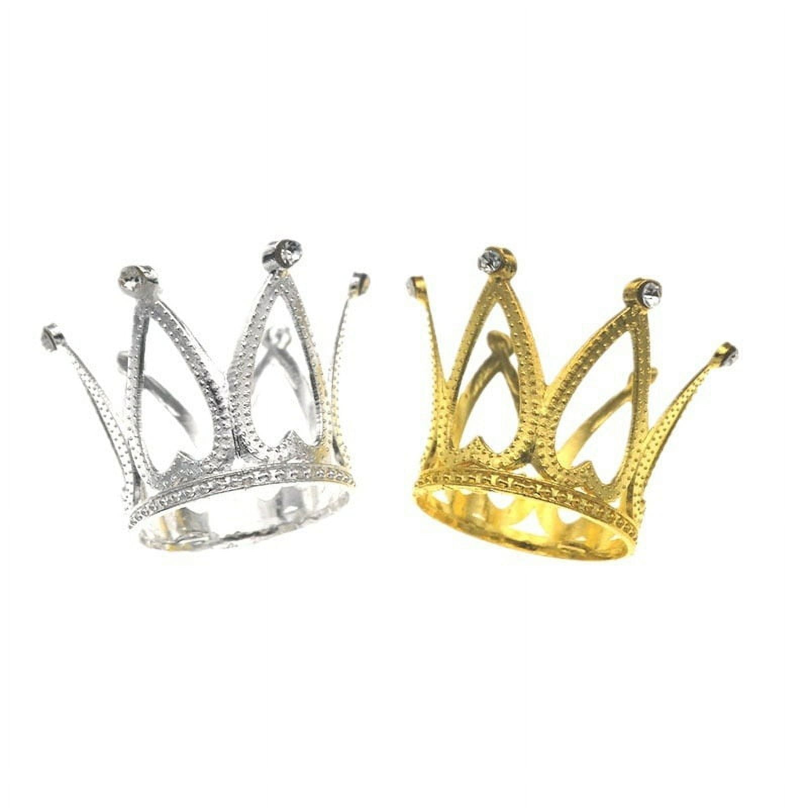 8 Pieces Mini Crowns for Flower Bouquets Mini Crown Cake Topper Small ...