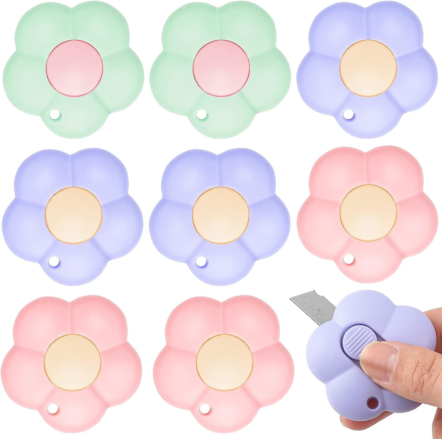 8 Pieces Mini Utility Knives Cloud and Flower Shaped Box Cutter ...