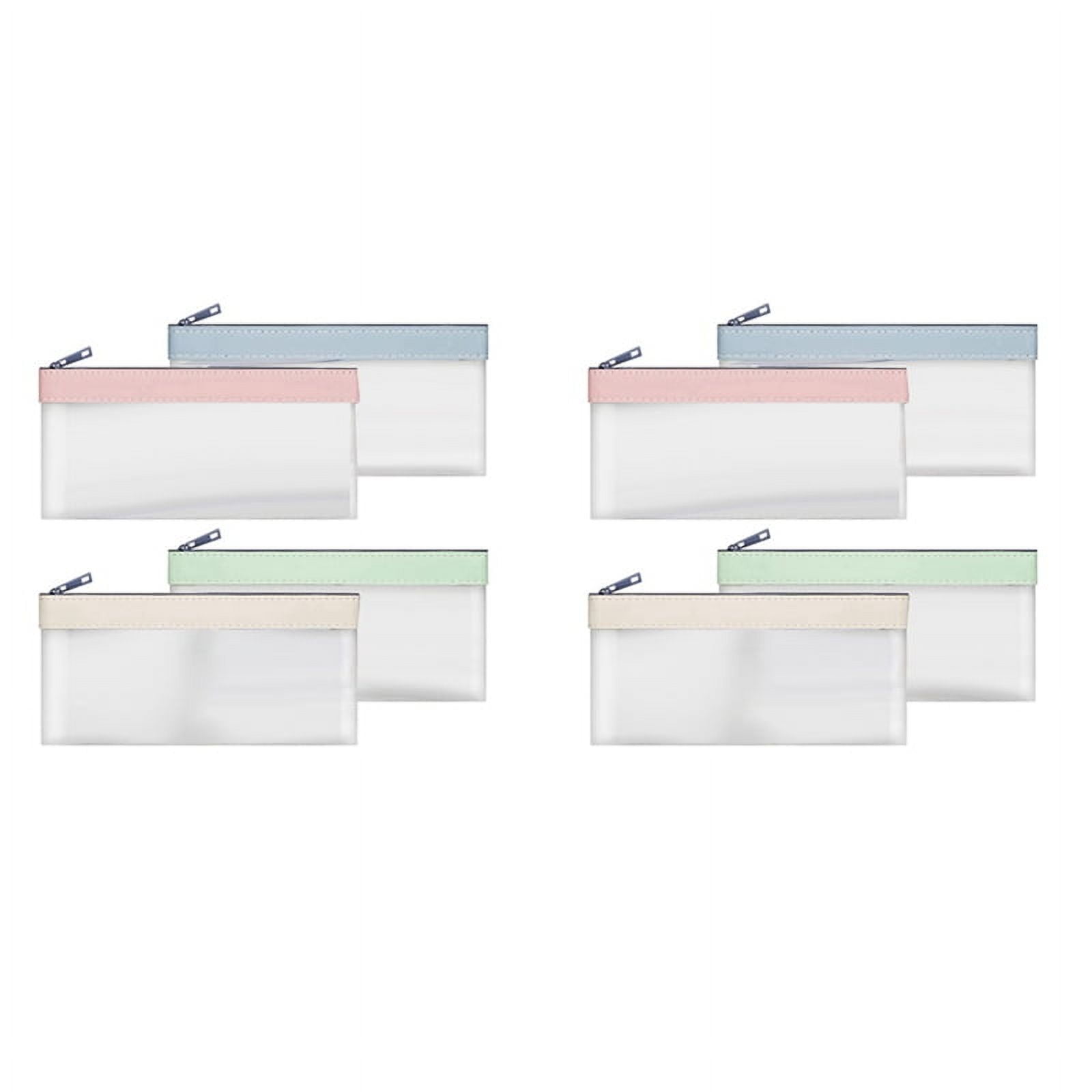 8 Pieces Money Bags with Zipper, Cash Envelopes,Money Pouch, Clear Bank Deposit Bags, Bag, Coin ...