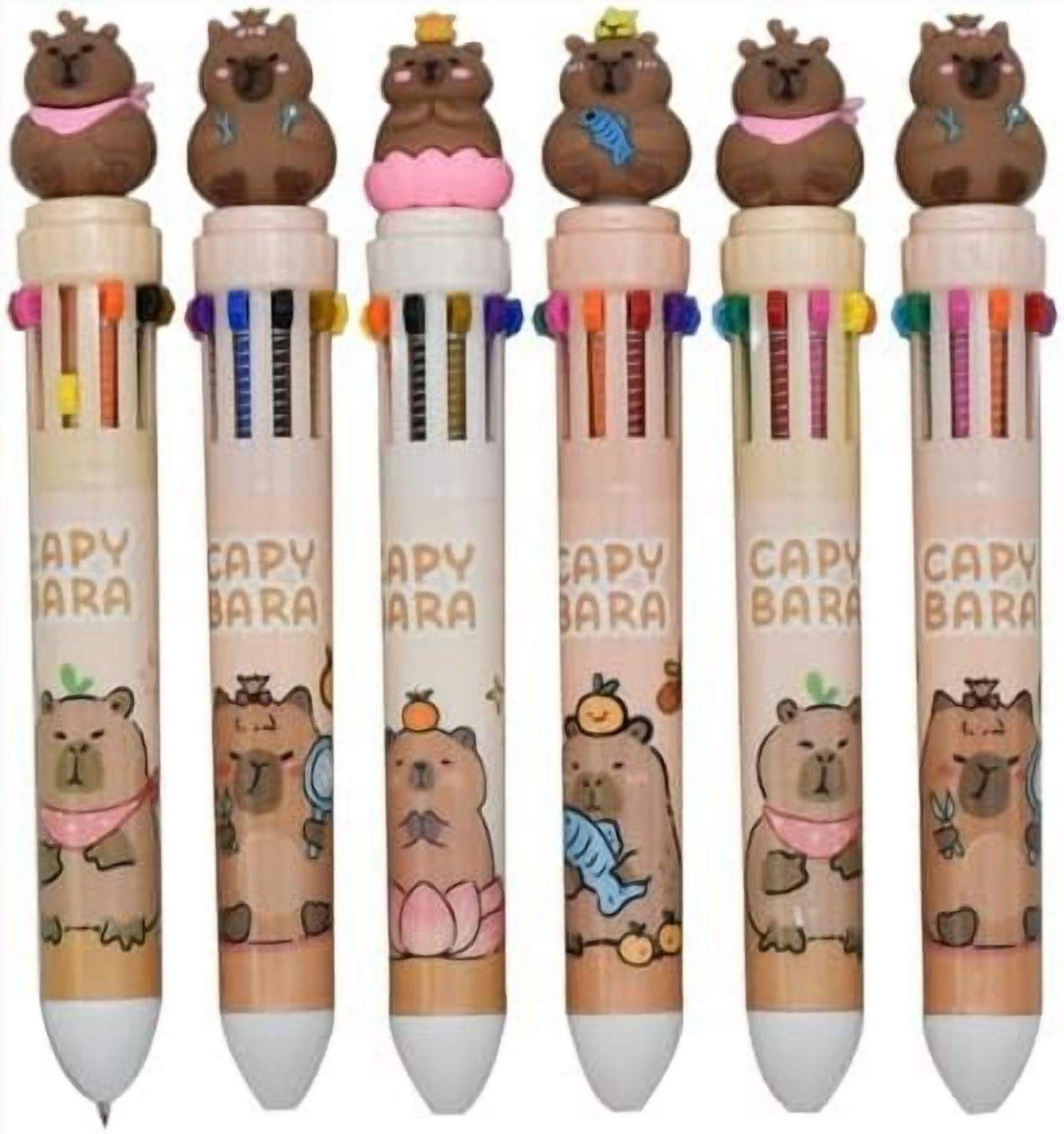 8 Pieces Multicolor Pens 10-in-1 Capybara Ballpoint Pen 10 Colors ...