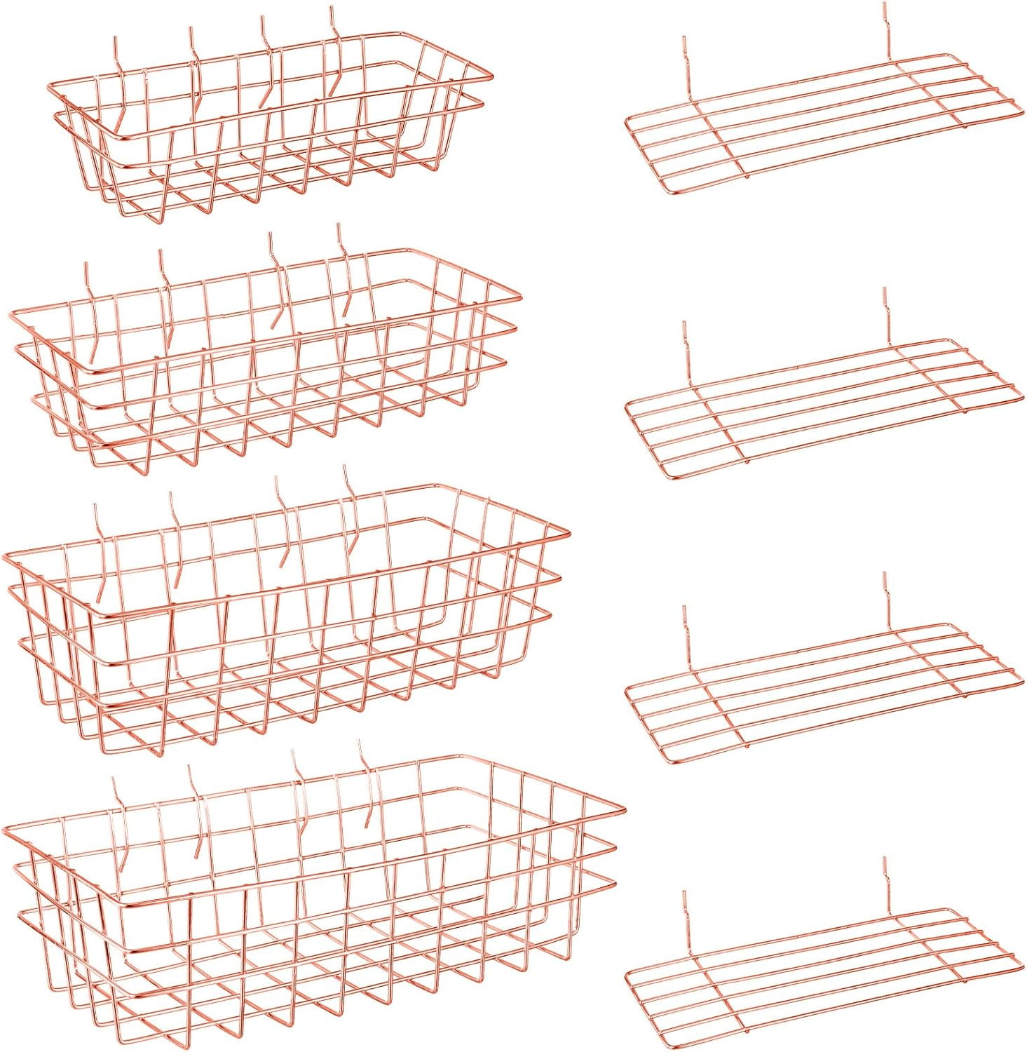 8 Pieces Pegboard Baskets Pegboard Bins Peg Board Racks Wire Peg Board ...