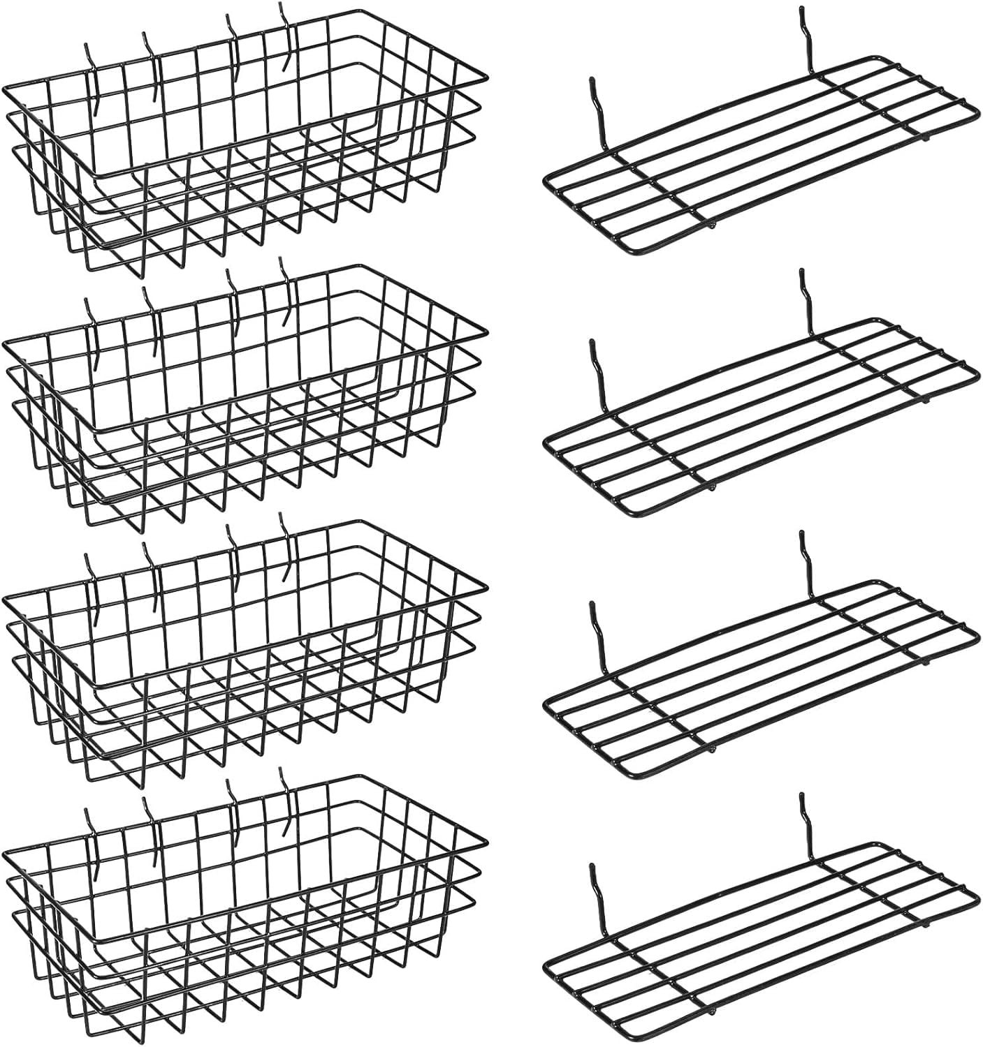8 Pieces Pegboard Baskets Pegboard Bins Peg Board Racks Wire Peg Board ...