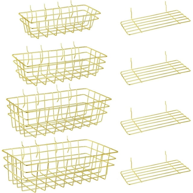 8 Pieces Pegboard Baskets Pegboard Bins Peg Board Racks Wire Peg Board ...