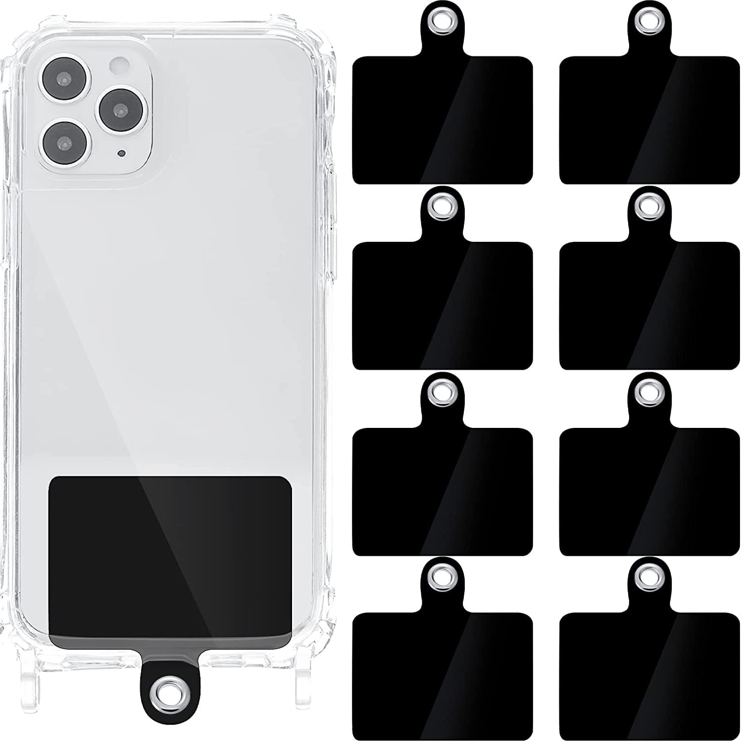 8 Pieces Phone Lanyard Patch Universal Phone Tether Plastic Phone ...