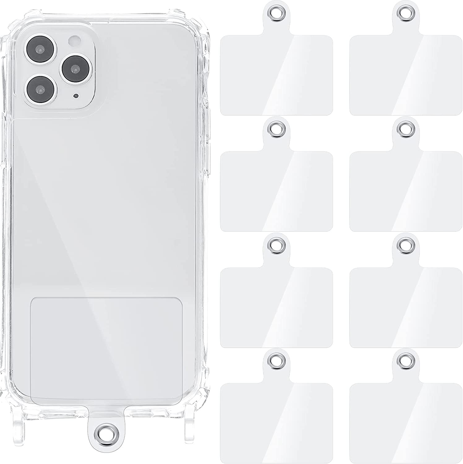 8 Pieces Phone Lanyard Patch Universal Phone Tether Plastic Phone ...