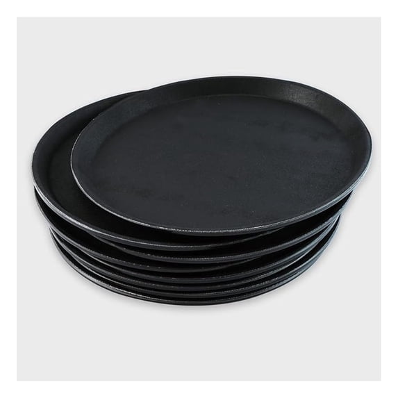 8 Pieces Plastic Server Tray, Non Slip Surface Round Tray, for Home ...