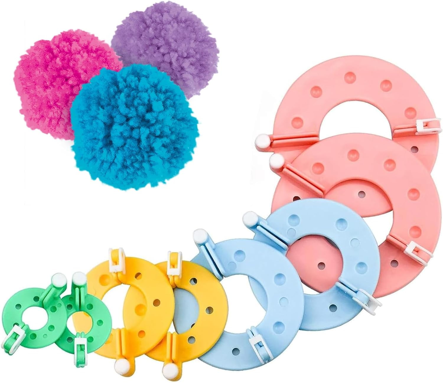 8 Pieces Pom Pom Maker Plush Ball Making Tool Clover Pom Pom Maker Pom ...