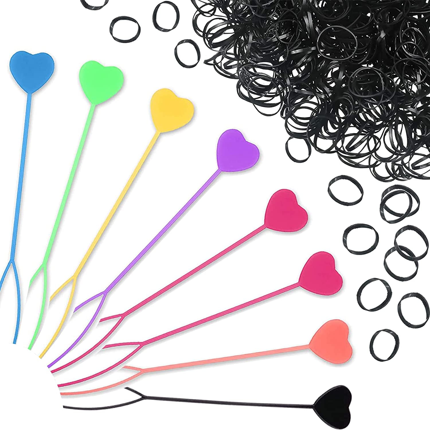 8 Pieces Quick Hair Beader Tool + 1000 Pieces Mini Rubber BandsLoading ...