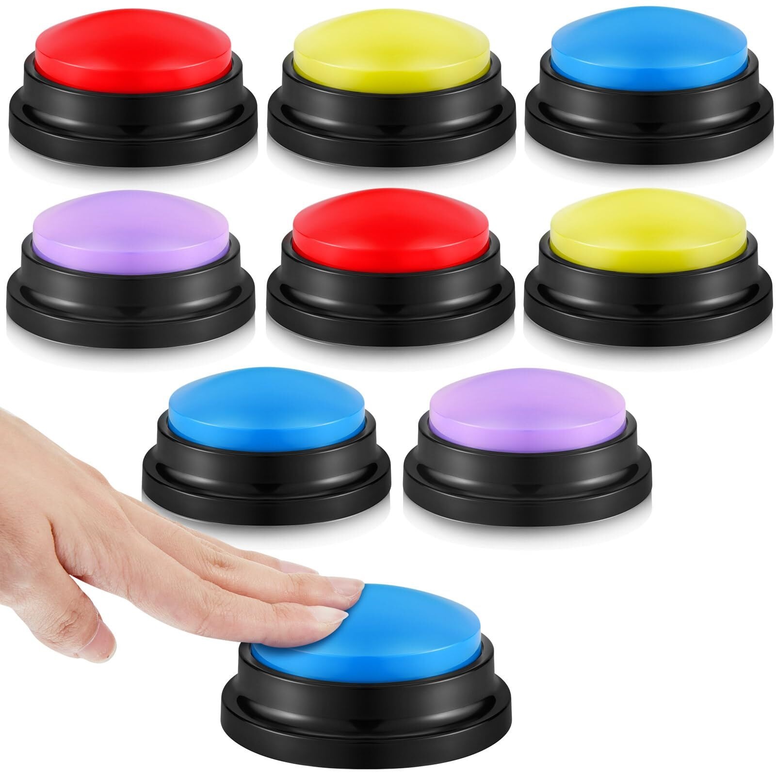 8 Pieces Recordable Answer Buzzers Button Answer Buzzers Game Show ...