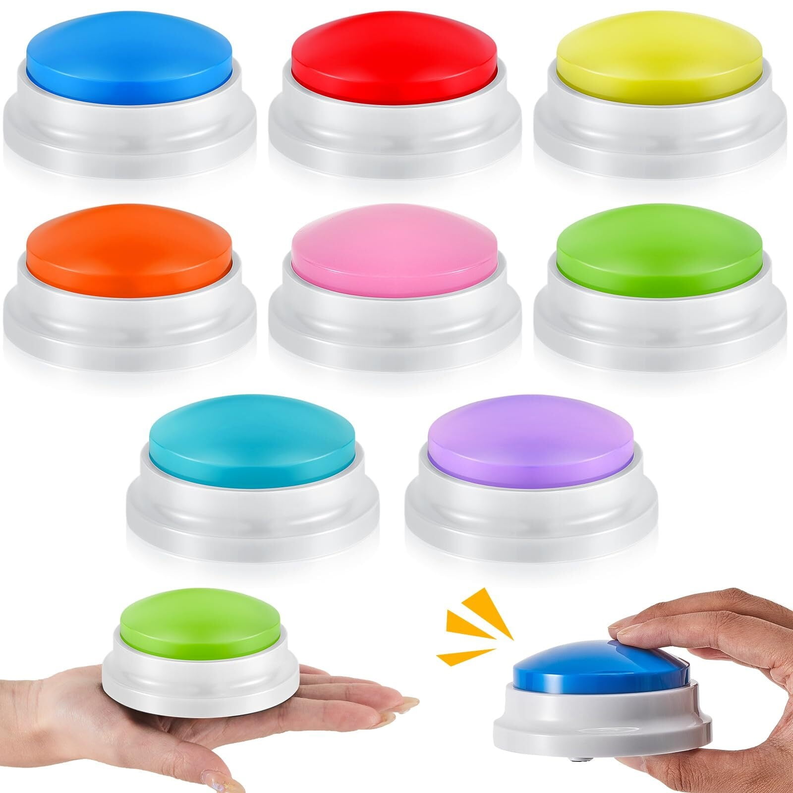 8 Pieces Recordable Answer Buzzers Button Answer Buzzers Game Show ...