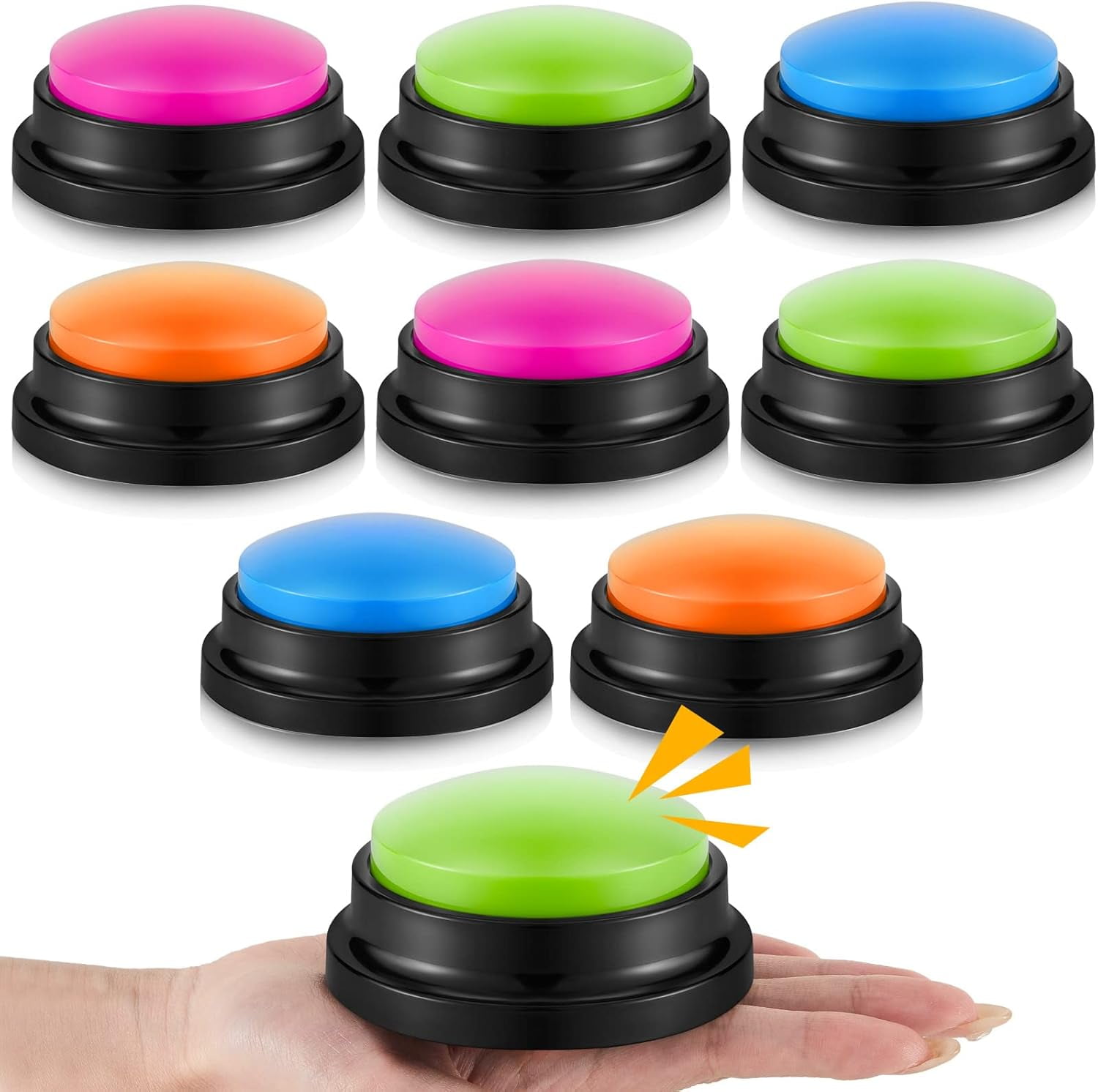 8 Pieces Recordable Answer Buzzers Button Game Show Buzzers Recording ...
