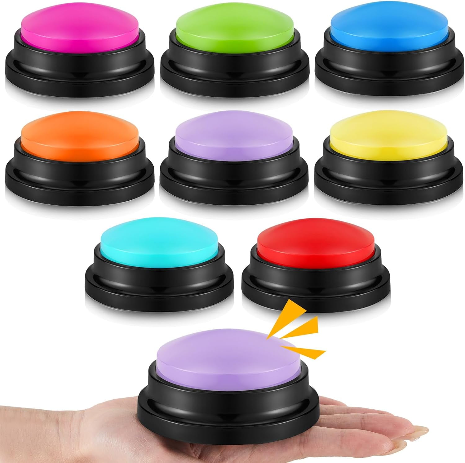 8 Pieces Recordable Answer Buzzers Button Game Show Buzzers Recording ...