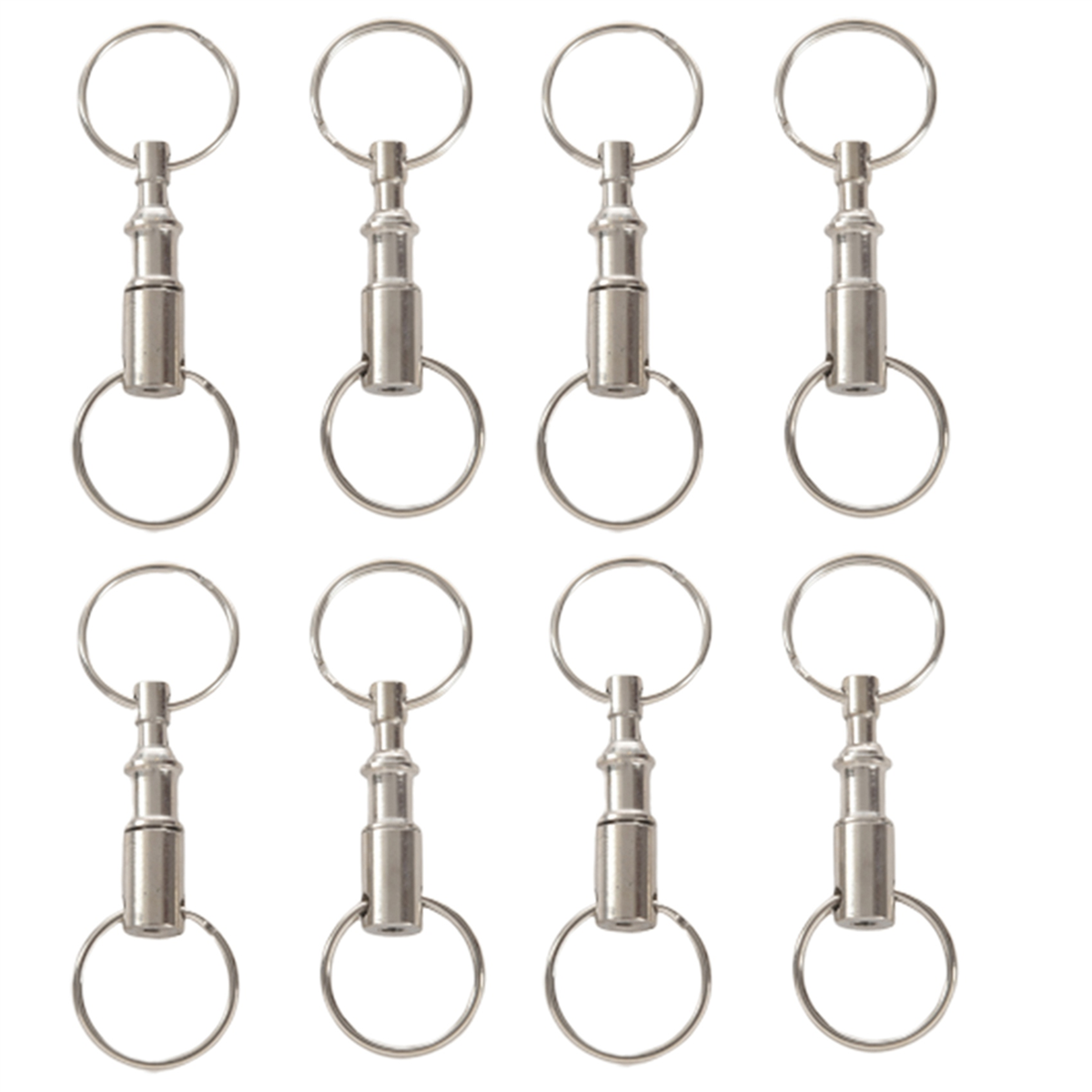 8 Pieces Removable Double Keychains Iron Nickel Double Detachable ...
