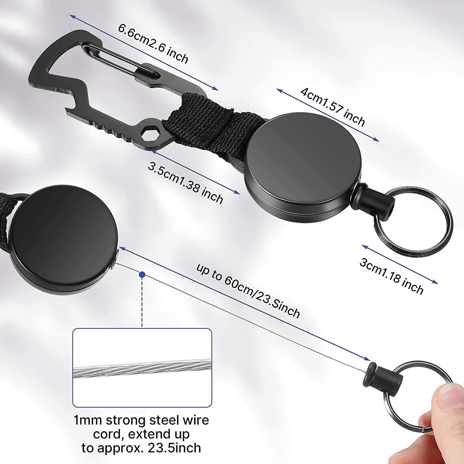 8 Pieces Retractable Keychain Heavy Duty Badge Holder Reel with Steel ...