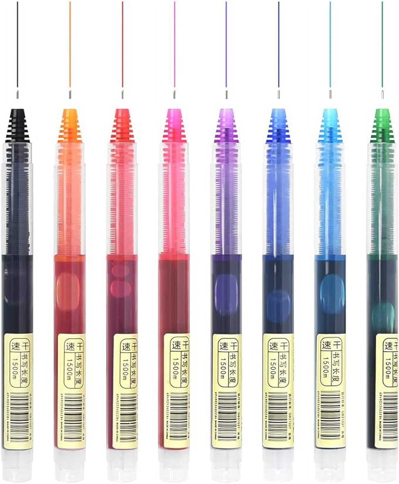 8 Pieces Rolling Ball Pens, Quick-Drying Ink 0.5 mm Extra Fine Point ...