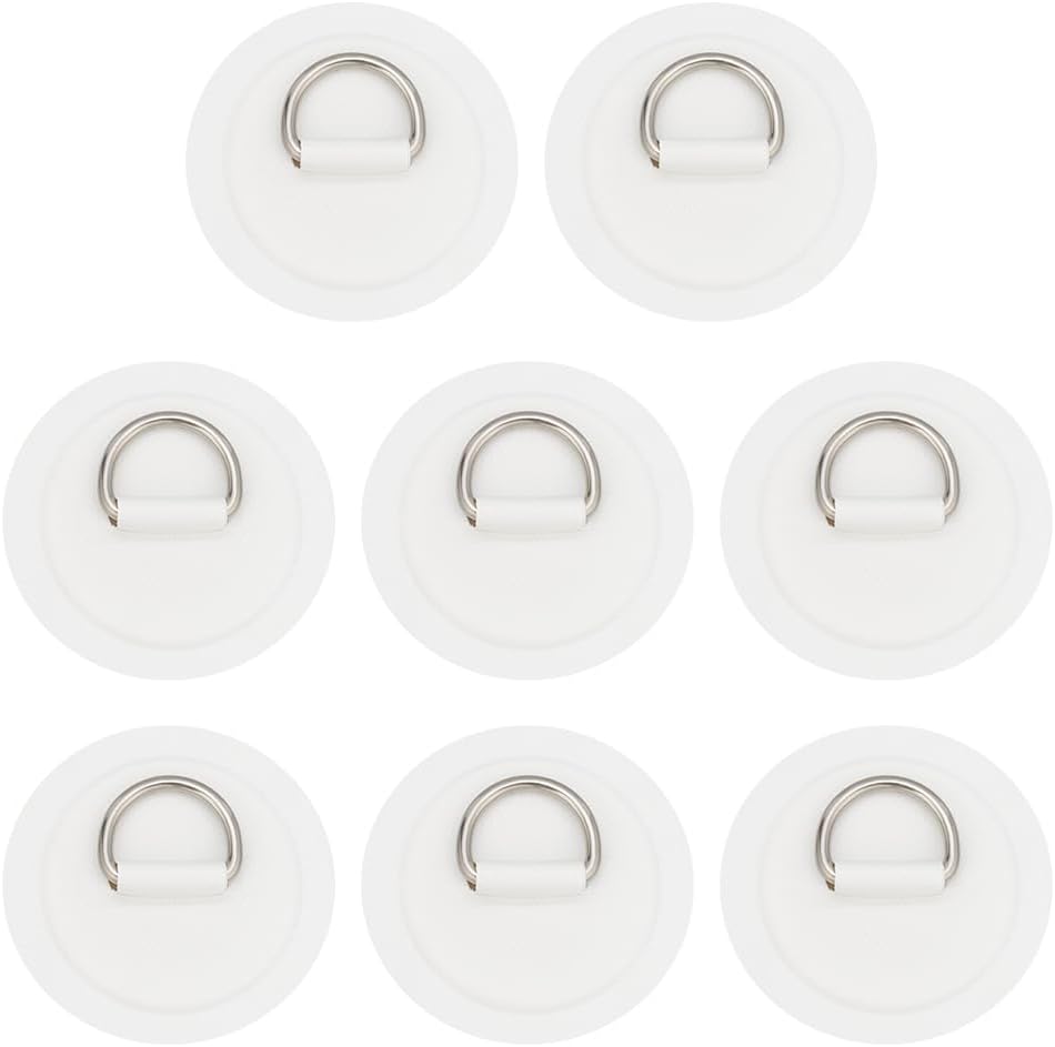 8 Pieces Stainless Steel D-ring Patch for Inflatable Boat Kayak Canoe D ...