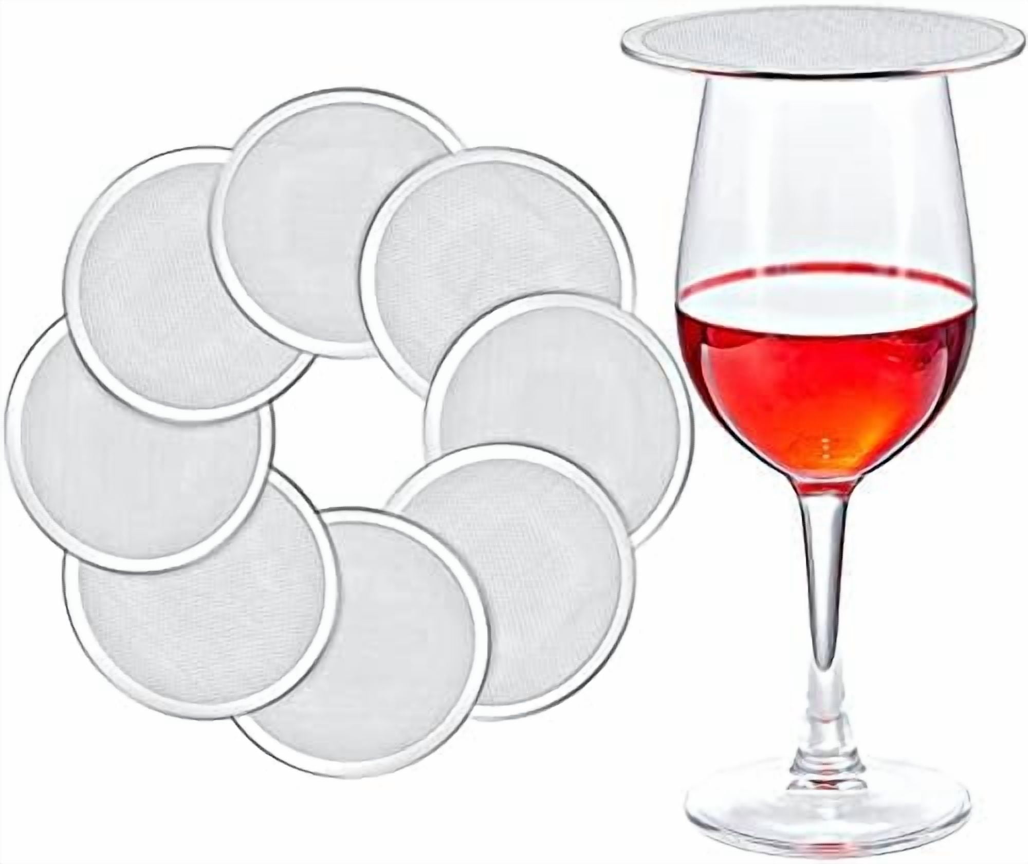 8 Pieces Stainless Steel Drink Covers Wine Glass Cover Mesh Ventilated ...