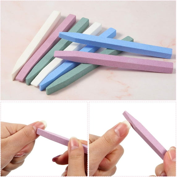 TOCOLES Stone Nail Files, 8-Piece Set, Nail Buffing Tools, Pumice Stick ...