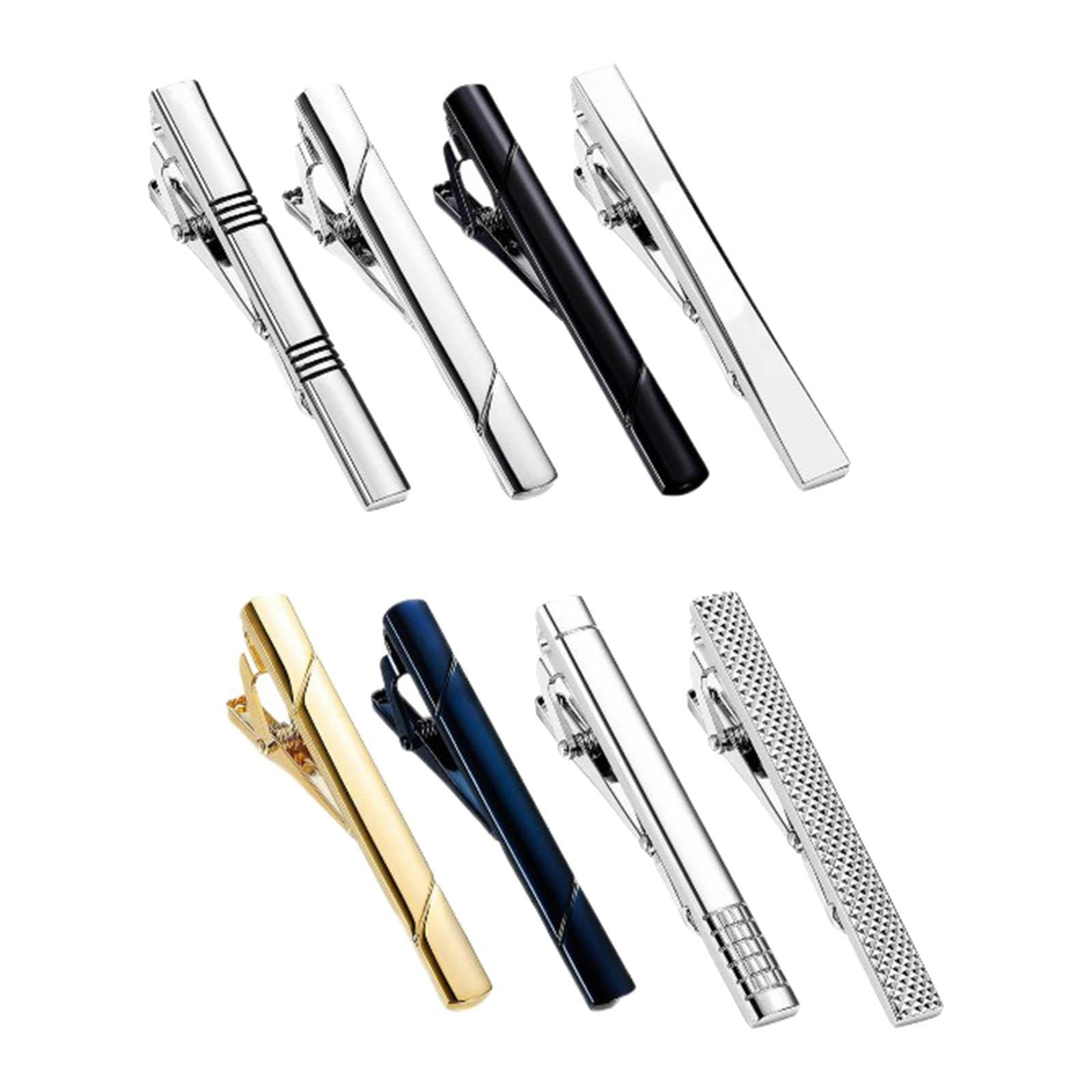 8 Pieces Tie Clips Metal Durable Necktie Clasp Men Tie Bar Clip Set ...