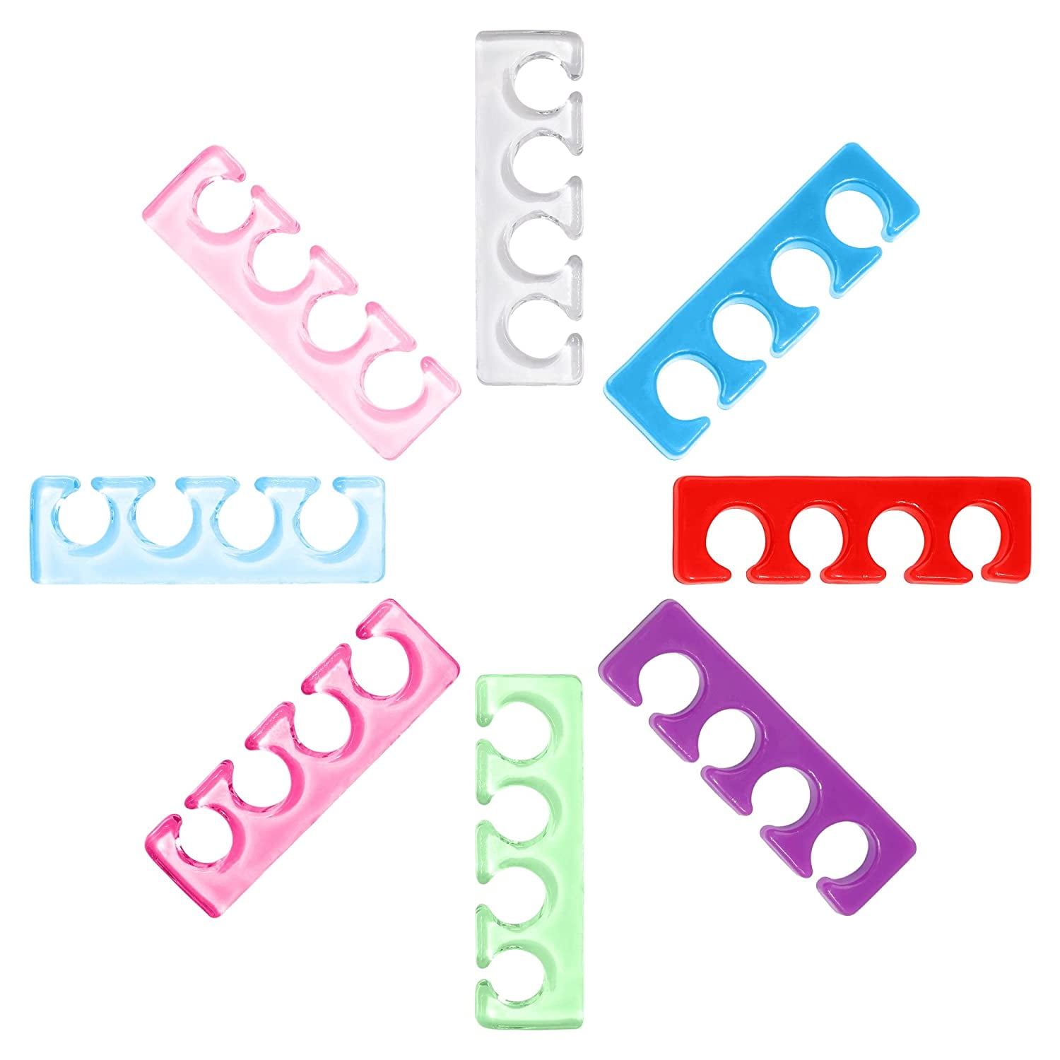 8 Pieces Toe Pedicure Separators Flexible Soft Finger Separator ...