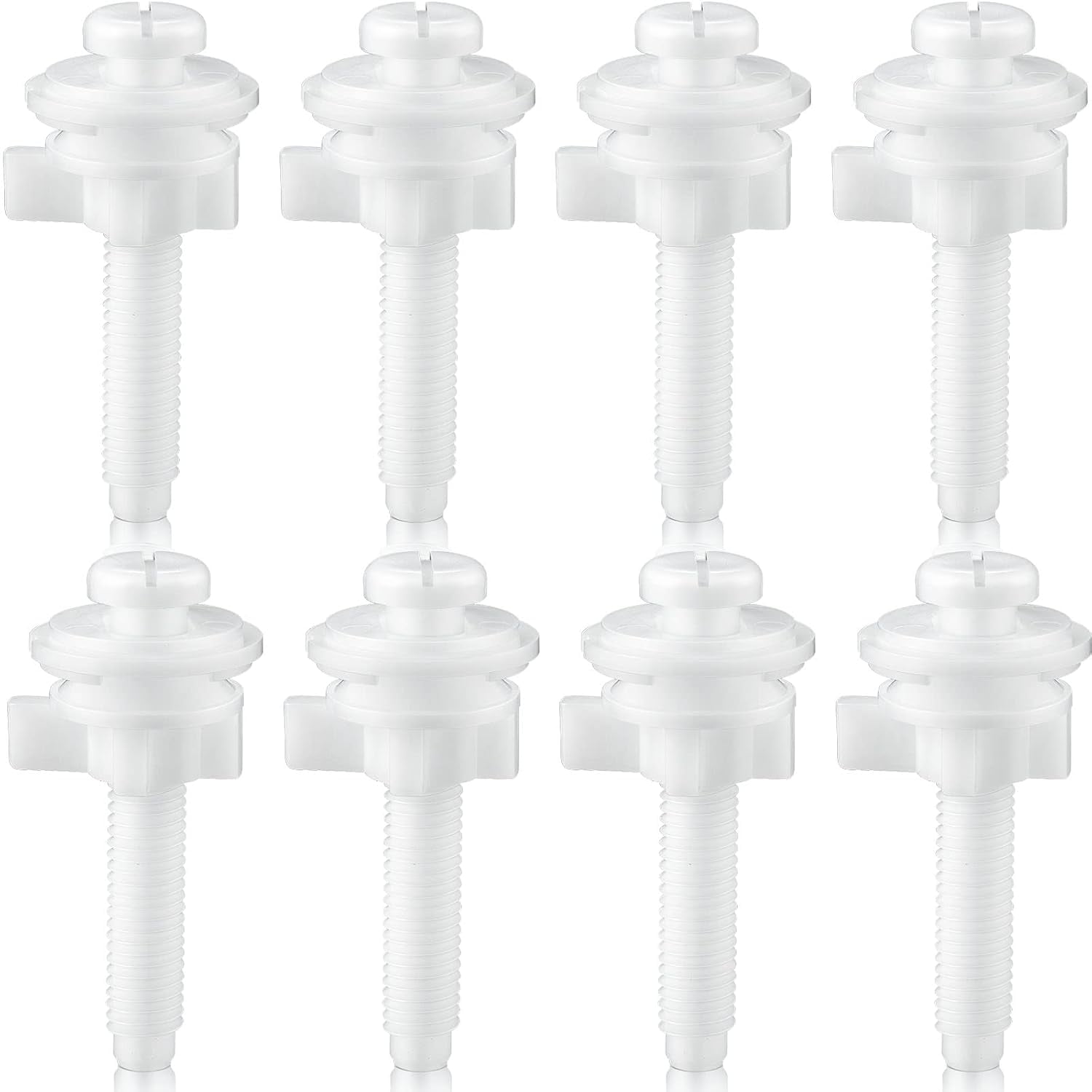 8 Pieces Toilet Seat Screws Replacement Kit Plastic Toilet Seat Bolts ...