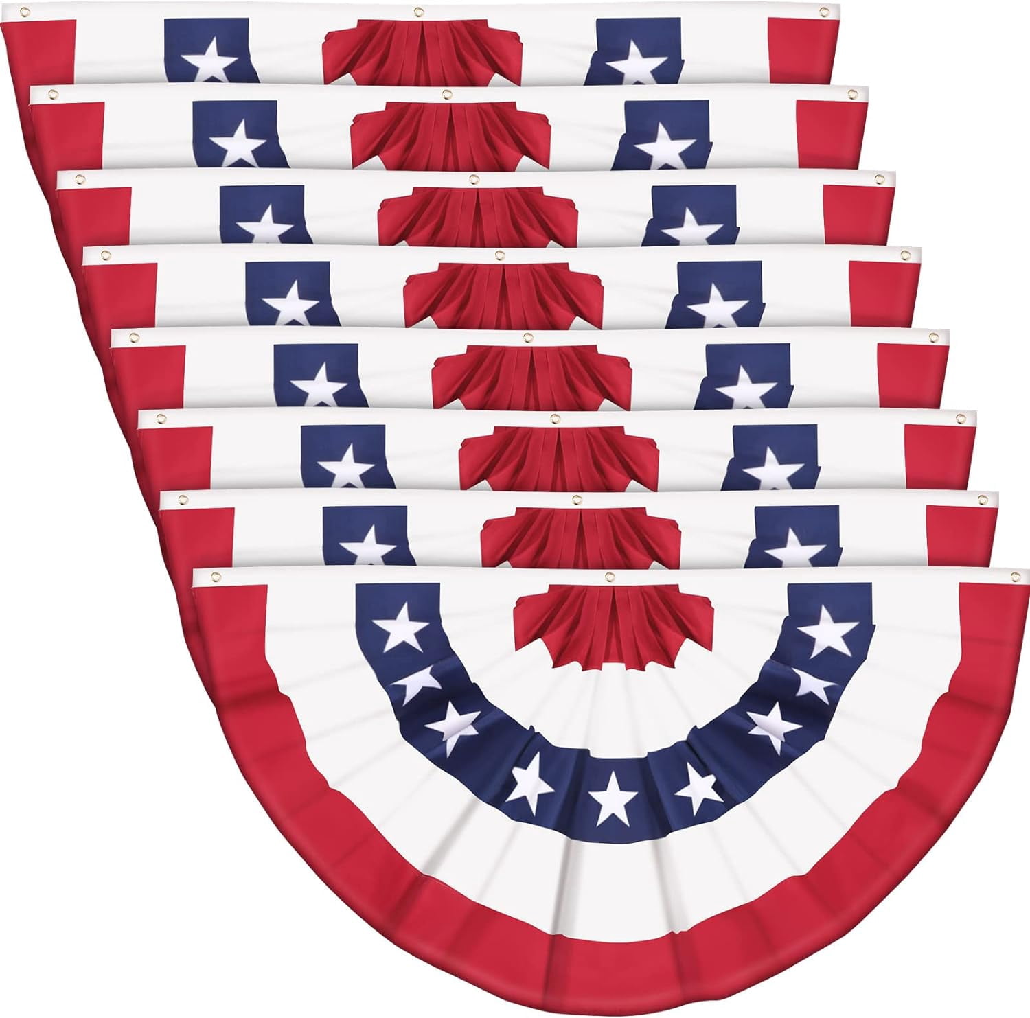 8 Pieces USA Pleated Fan Flag Patriotic Bunting Outdoor2*4Feet American ...
