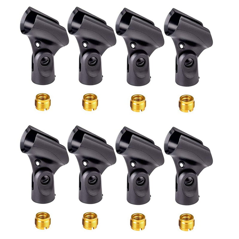 8 Pieces Universal Microphone Clip Holder with 5/8 Inch Male to 3/8 ...