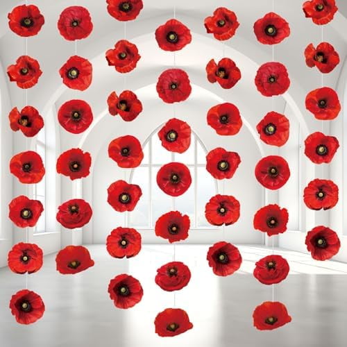 8 Pieces Wizardoz Party Decorations Artificial Poppy Flowers Paper ...