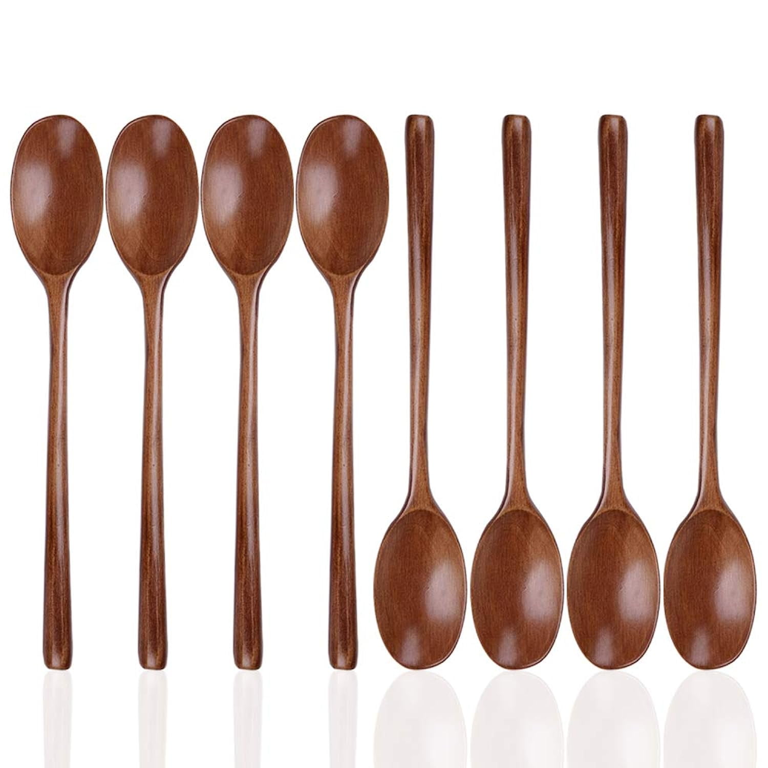 8 Pieces Wood Soup Spoons, Holzlrgus Wooden Ladle Spoon Set for Cooking ...