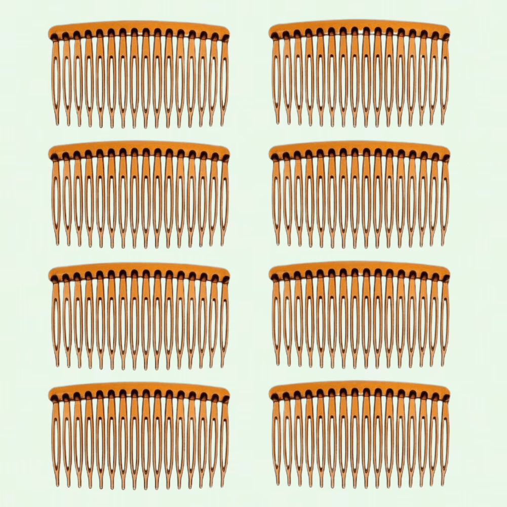 8-Piece Sliding Hair Comb Set, Clear Hair Combs for Women, Simple ...