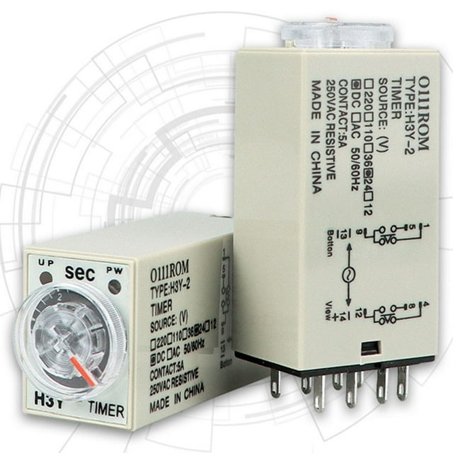 8-Pin 60-Second Timer Power-on Delay Relay H3Y-2 Small Time Relay ...
