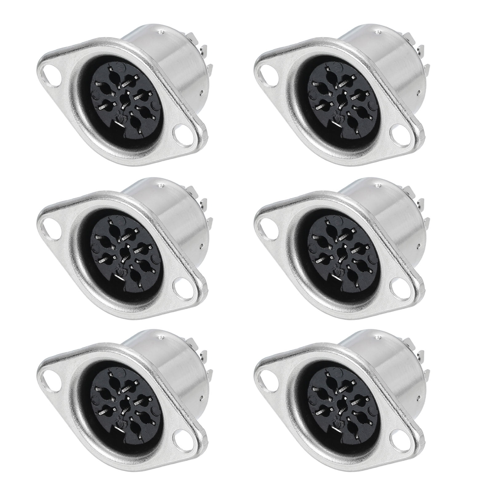 8-Pin DIN Socket Female Jack Socket Connector Panel Mount,Pack of 6 ...
