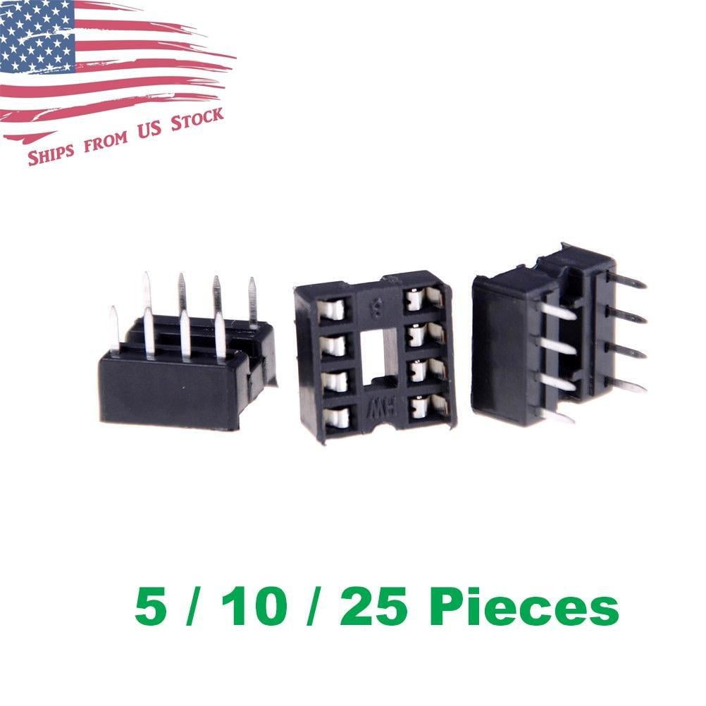 8 Pin DIP IC Socket Adaptor Solder Type 2.54mm Pitch 7.6mm Row Pitch 5 ...
