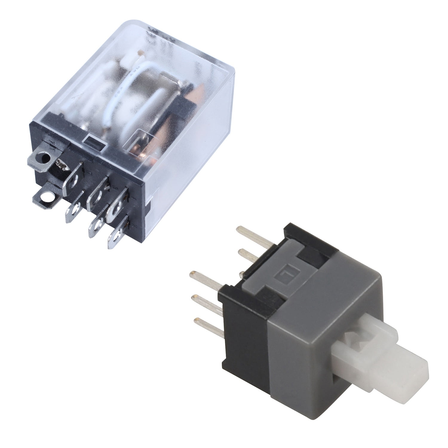 8-Pin LED Electromagnetic Relay 1 Pcs with 6 Pin DPDT Latching Tact ...