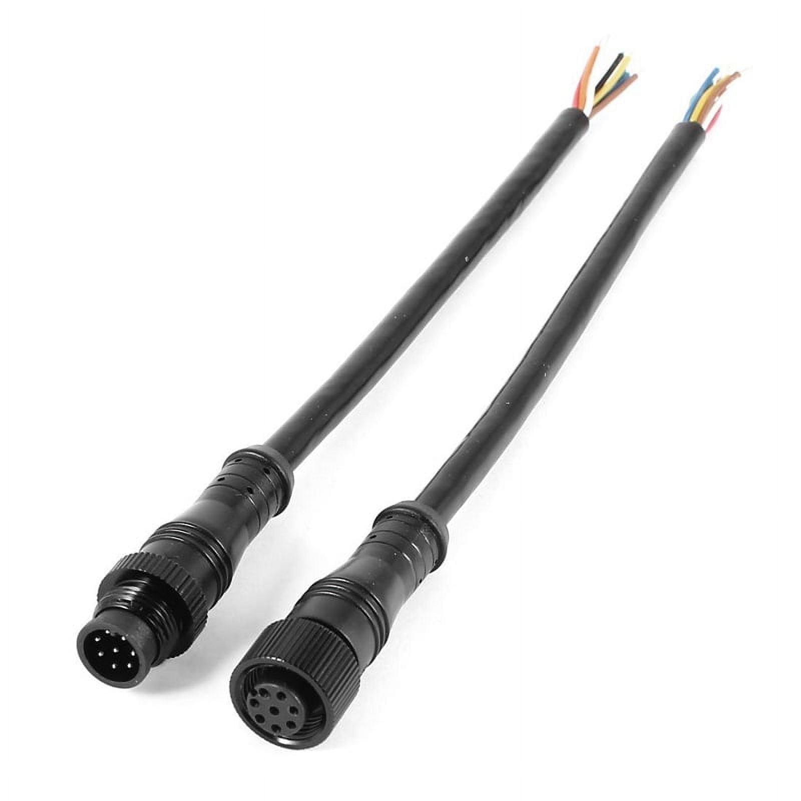 8 Pin M/F Plug Waterproof Connector Cable Black - Walmart.com