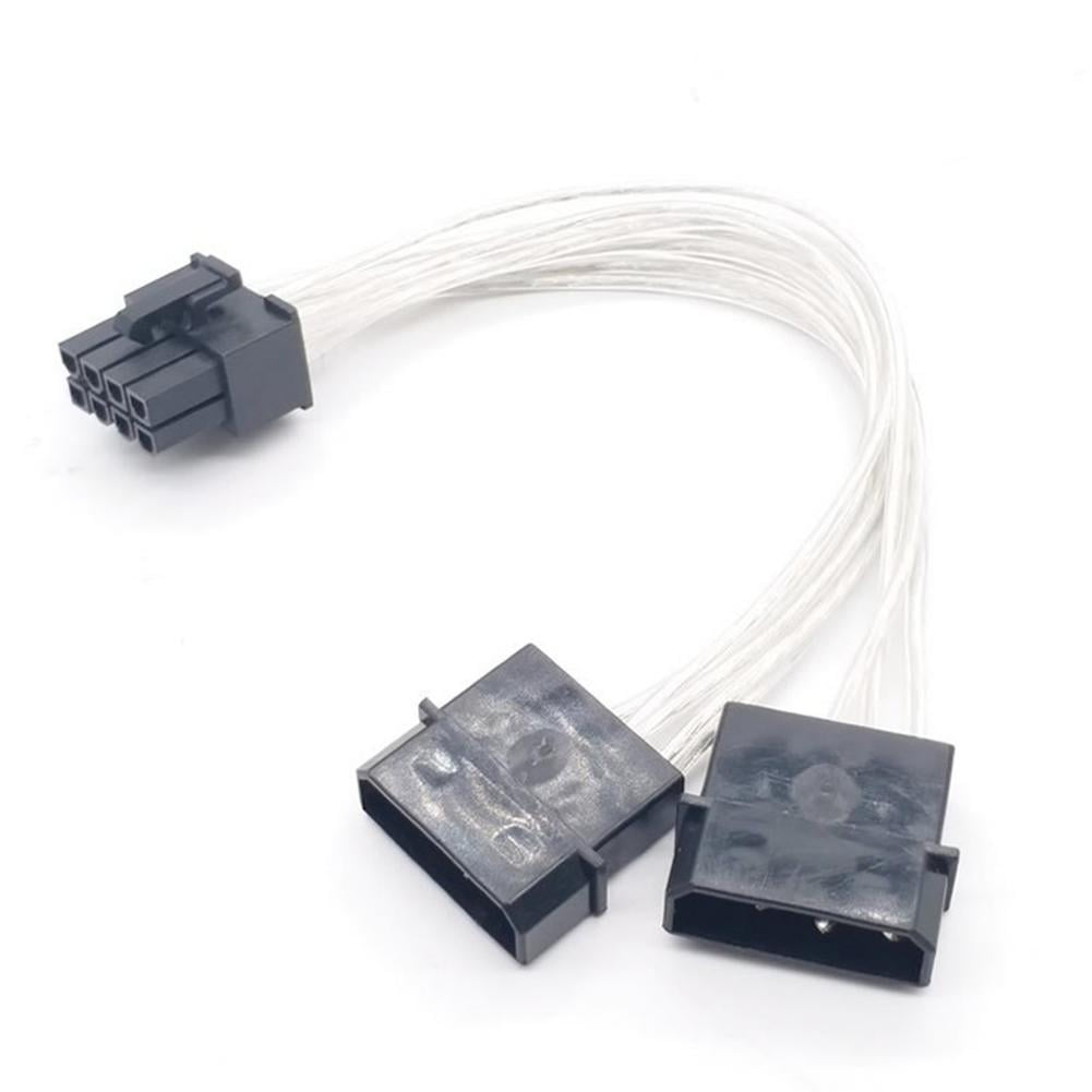 8 Pin PCI Express Male To Dual LP4 4Pin Molex IDE Power New Cable ...