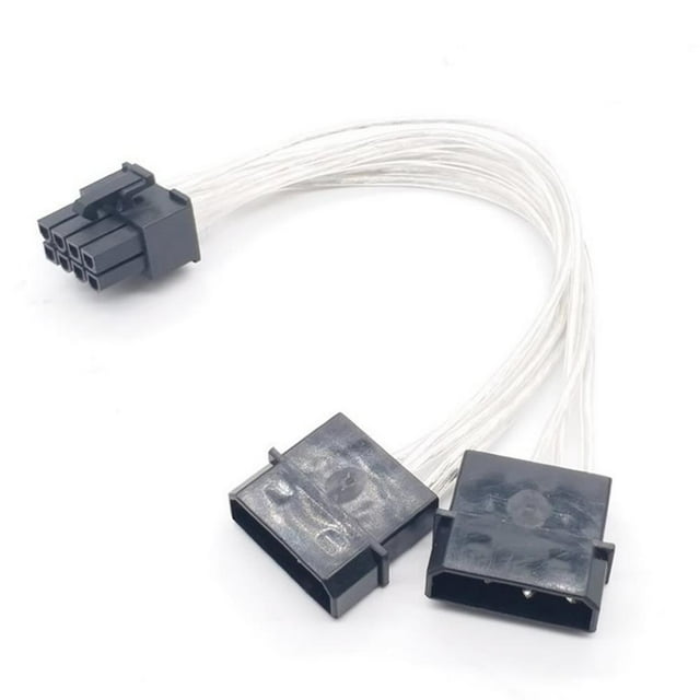 8 Pin PCI Express Male To Dual LP4 4Pin Molex IDE Power New Cable ...