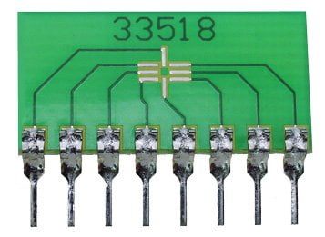 8 Pin SIP Surface Mount Adapter for FAIRCHILD 8LD, MICROPAK 1.6MM SQ ...